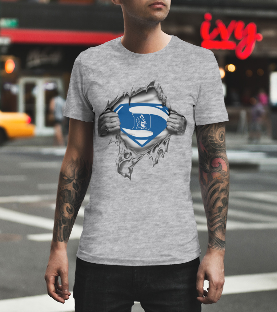 Duke Blue Devils Superman Shield Logo Burst T-Shirt
