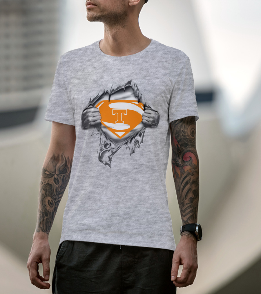 Tennessee Super T Logo Ripped Superman T-Shirt