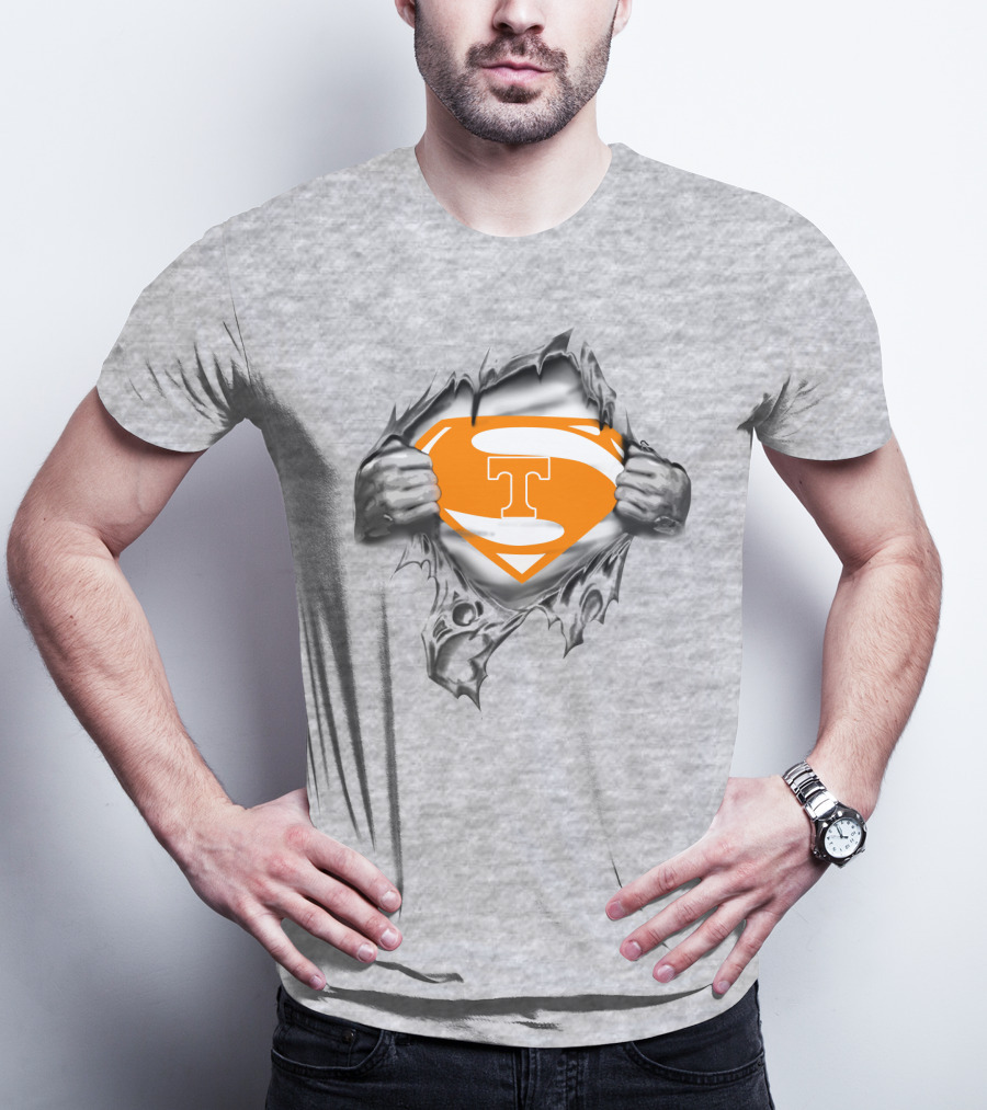 Tennessee Super T Logo Ripped Superman T-Shirt
