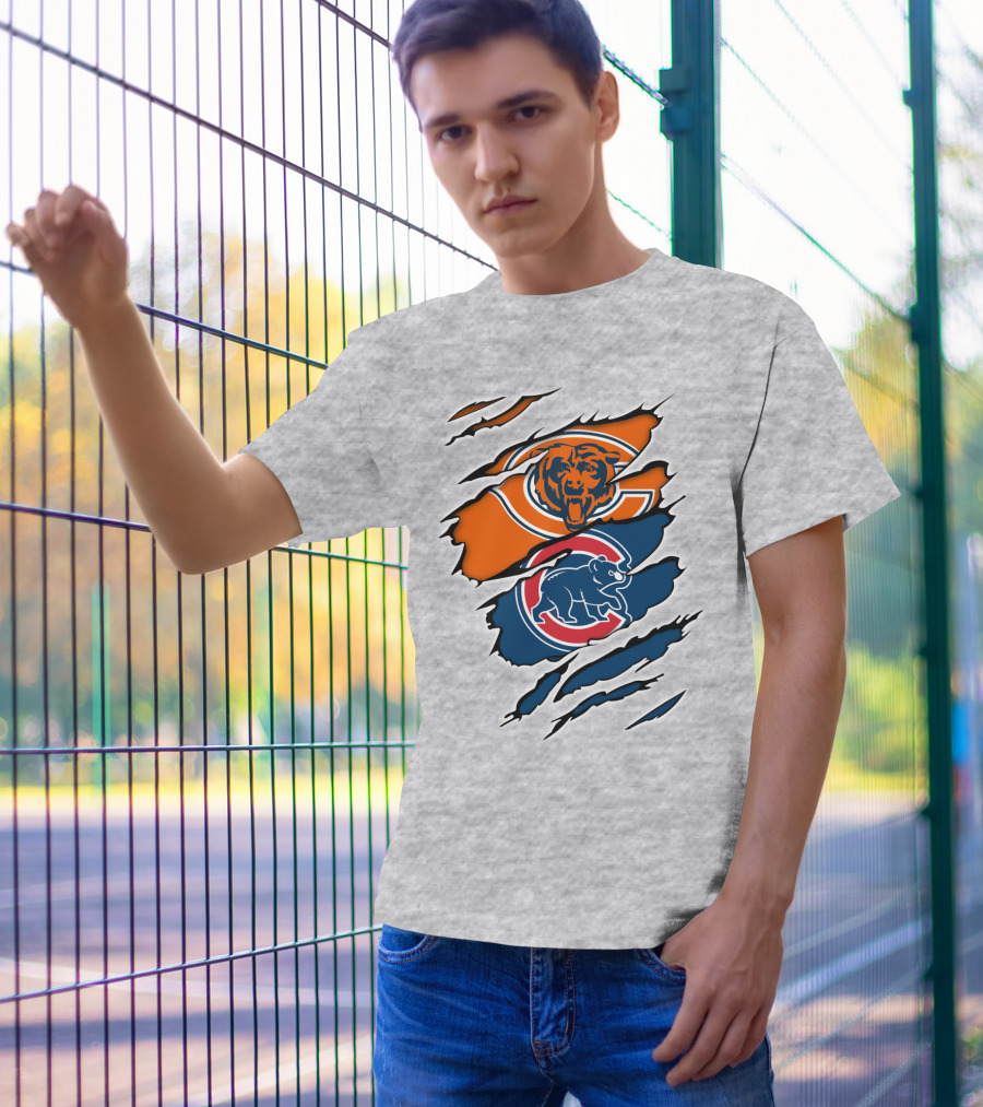 Chicago Bears Cubs Logo Mashup T-Shirt