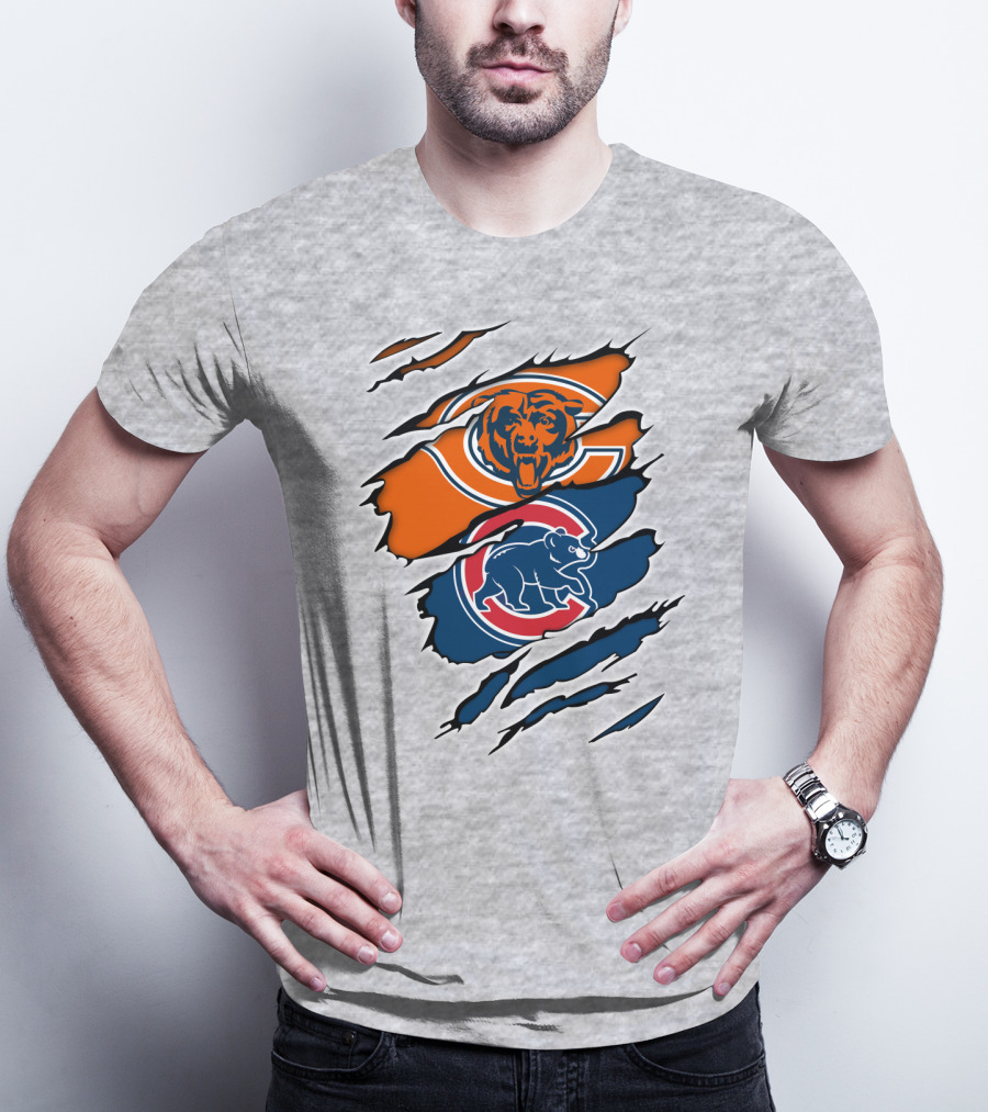 Chicago Bears Cubs Logo Mashup T-Shirt