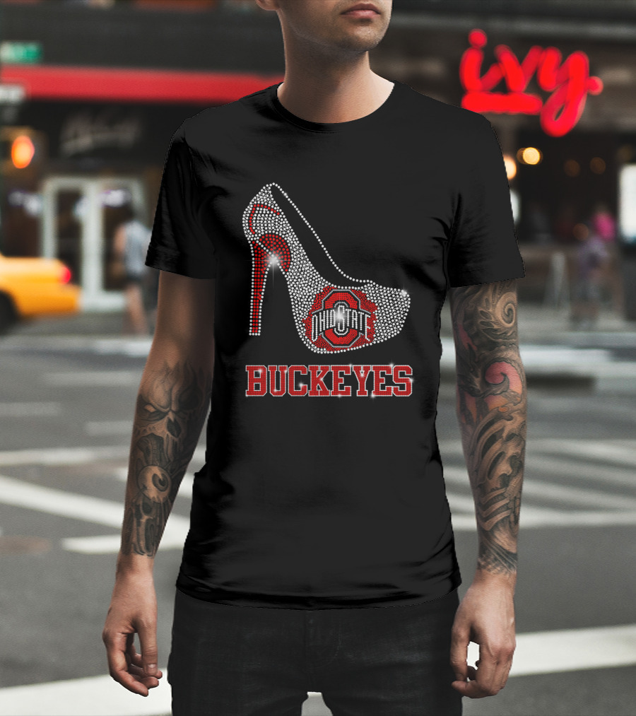 Ohio State Buckeyes Rhinestone High Heel T-Shirt