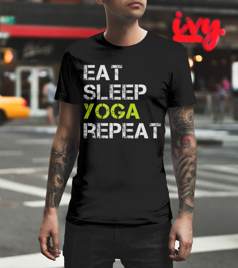 Eat Sleep Yoga Repeat Funny Yoga T-Shirt