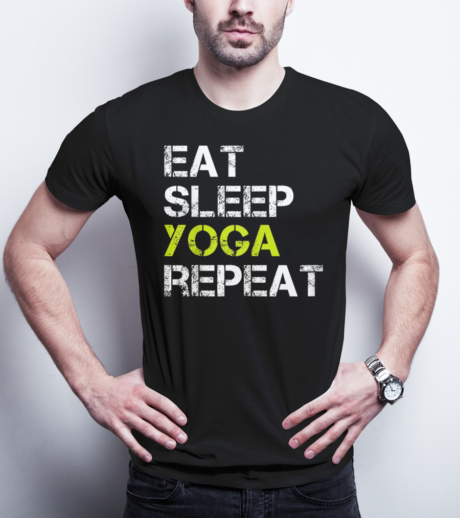 Eat Sleep Yoga Repeat Funny Yoga T-Shirt