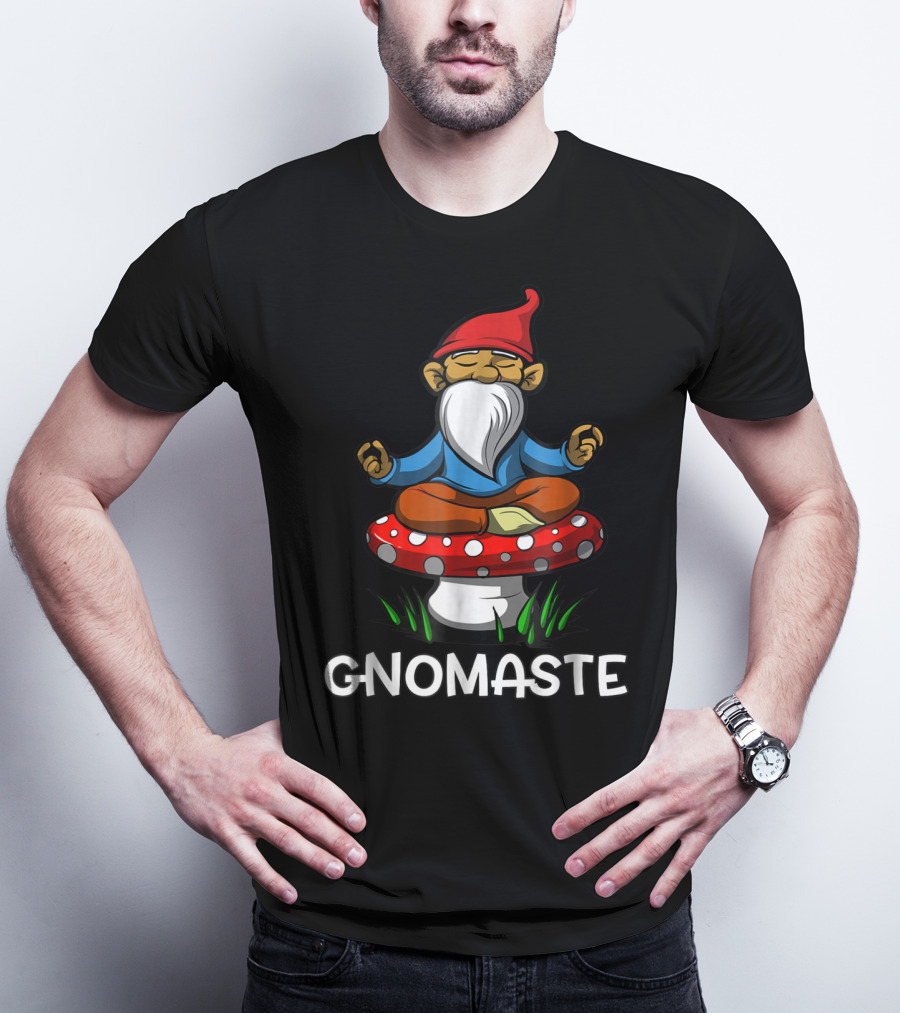 Gnome Buddha Zen Yoga Meditation Gnomaste Namaste T-Shirt