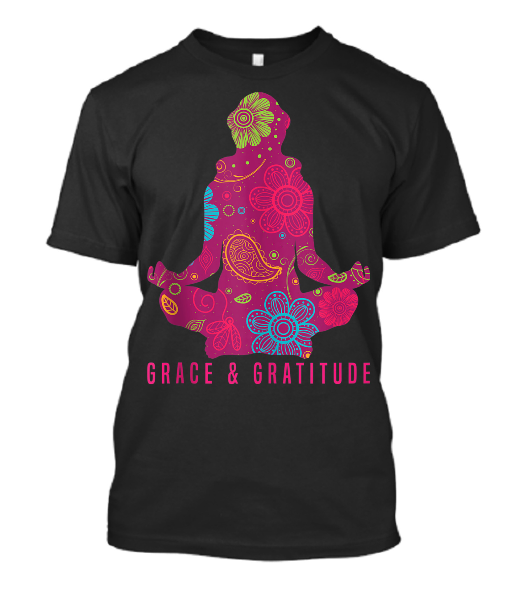 Grace And Gratitude Colorful Meditation T-Shirt