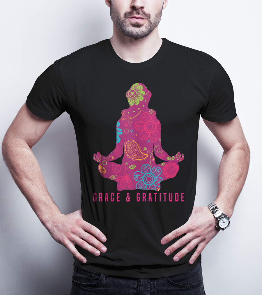 Grace And Gratitude Colorful Meditation T-Shirt