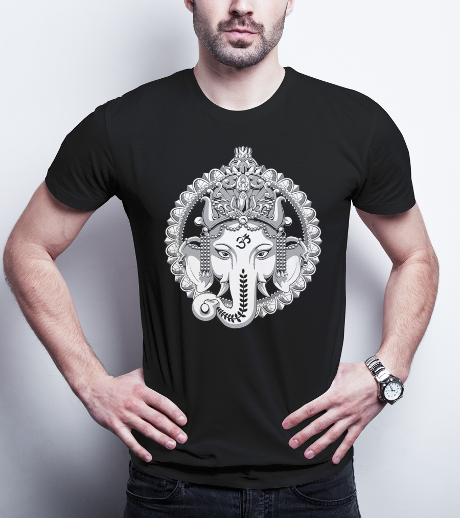 Ganesh Elephant Om Symbol Hindu Yoga Meditation T-Shirt
