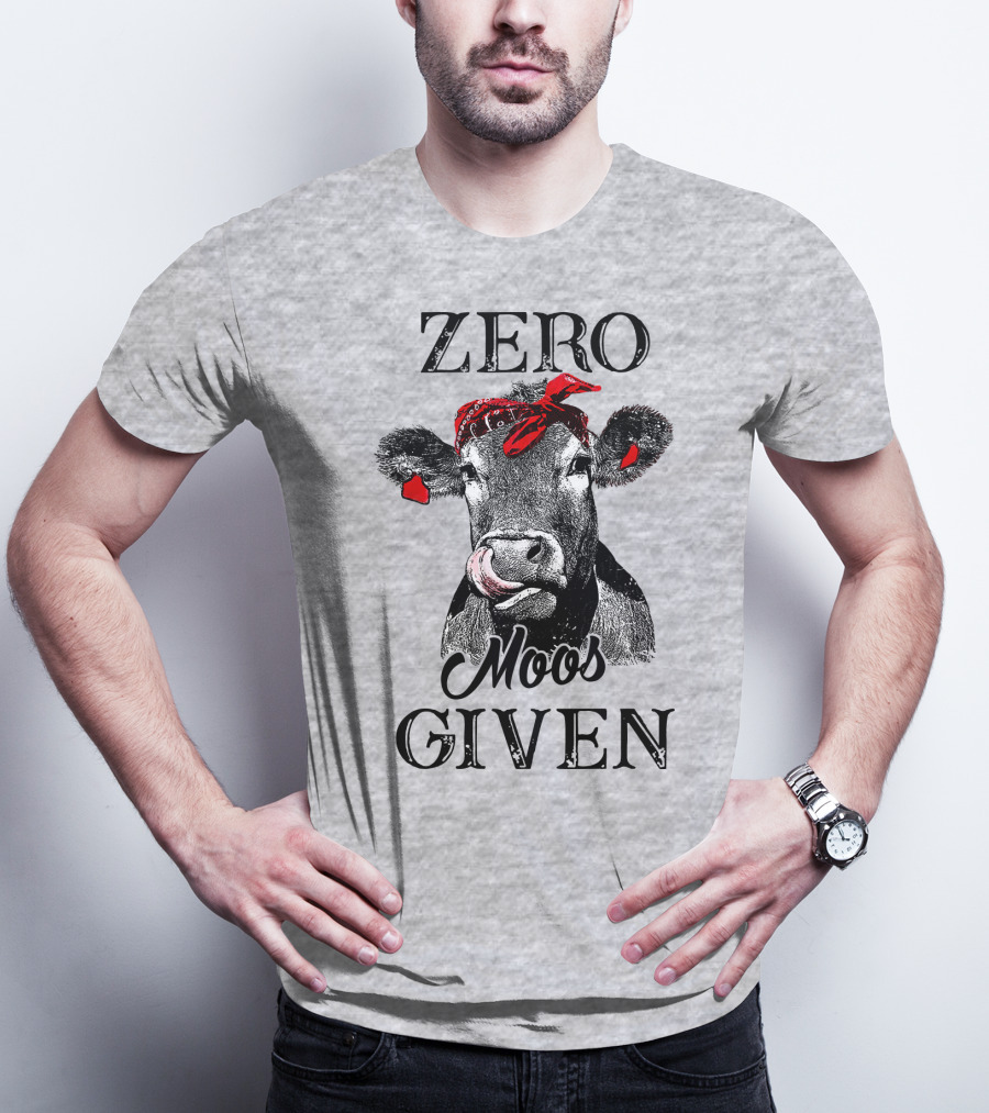 Zero Moos Given Cow Bandana Red Ear Tag T-Shirt