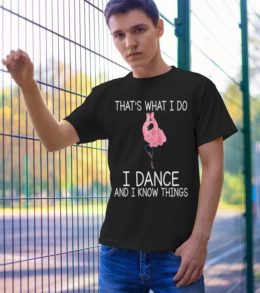THAT'S WHAT I DO I DANCE AND I KNOW THINGS BALLET FLAMINGO DANCE T-Shirt