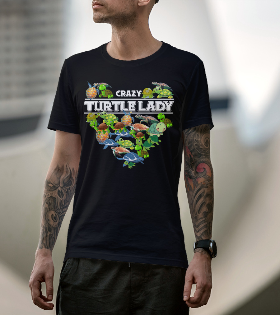 Crazy Turtle Lady Heartful Collection T-Shirt