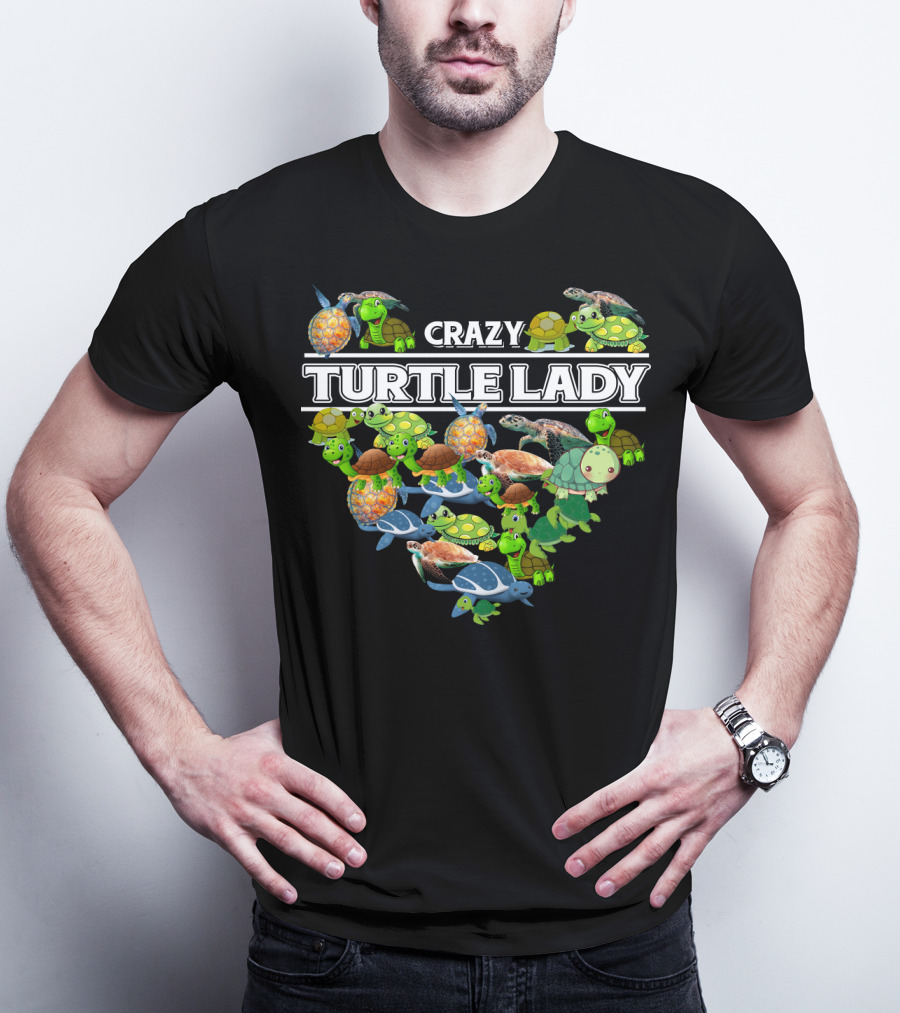 Crazy Turtle Lady Heartful Collection T-Shirt