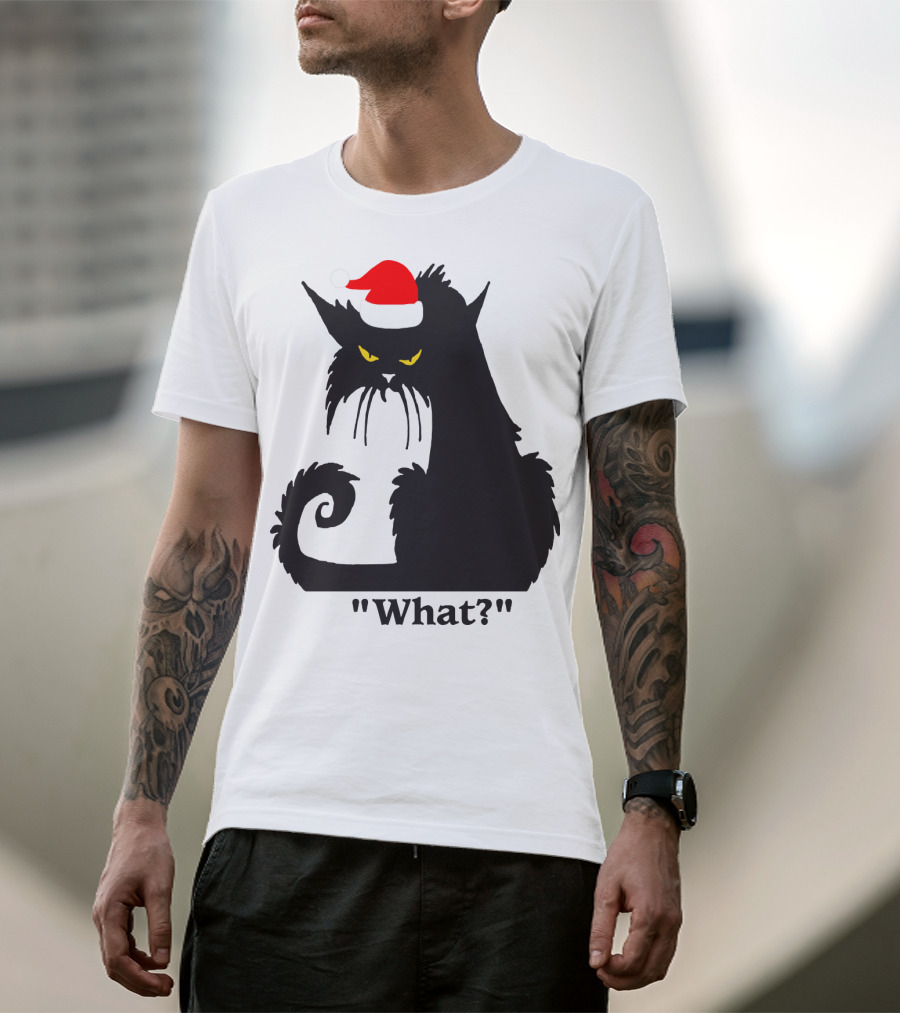 What Cat With Santa Hat T-Shirt