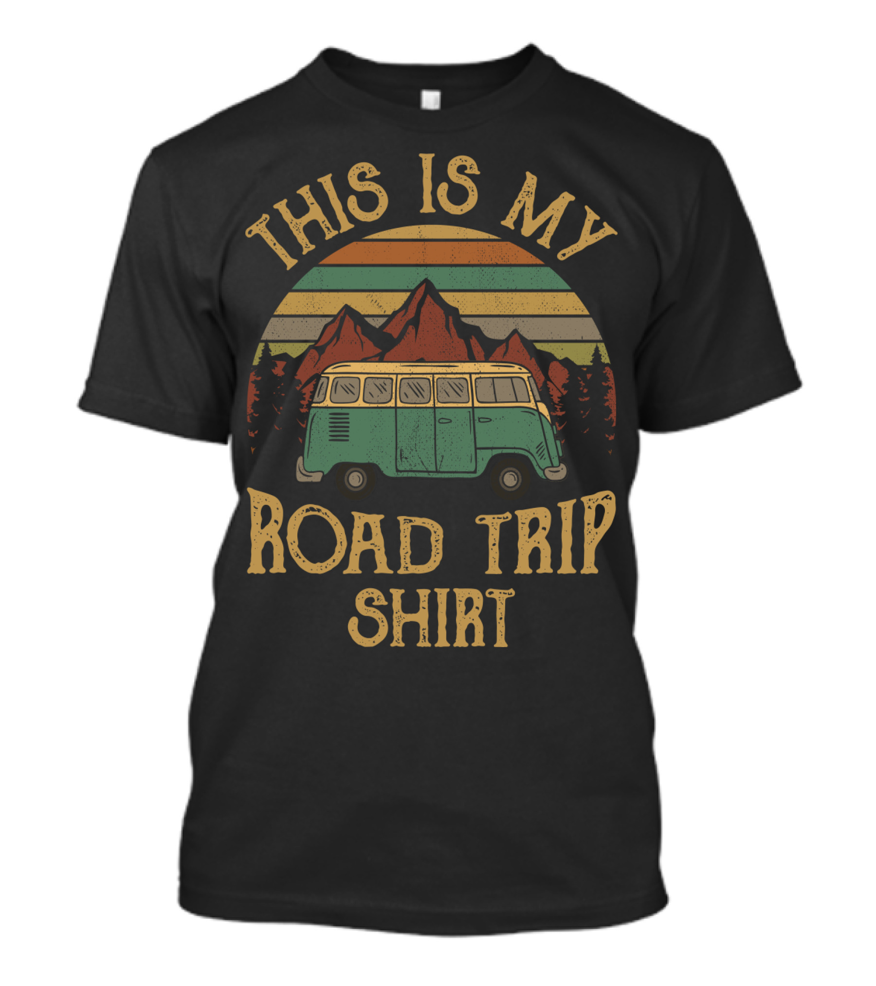 This Is My Road Trip Shirt Vintage Van Mountains Retro Sunset T-Shirt