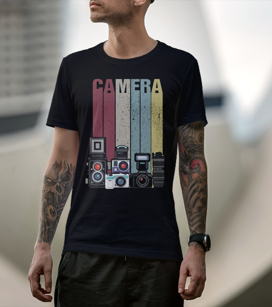 Camera Vintage Photography Equipment Retro Style Valentine's Day Gift T-Shirt