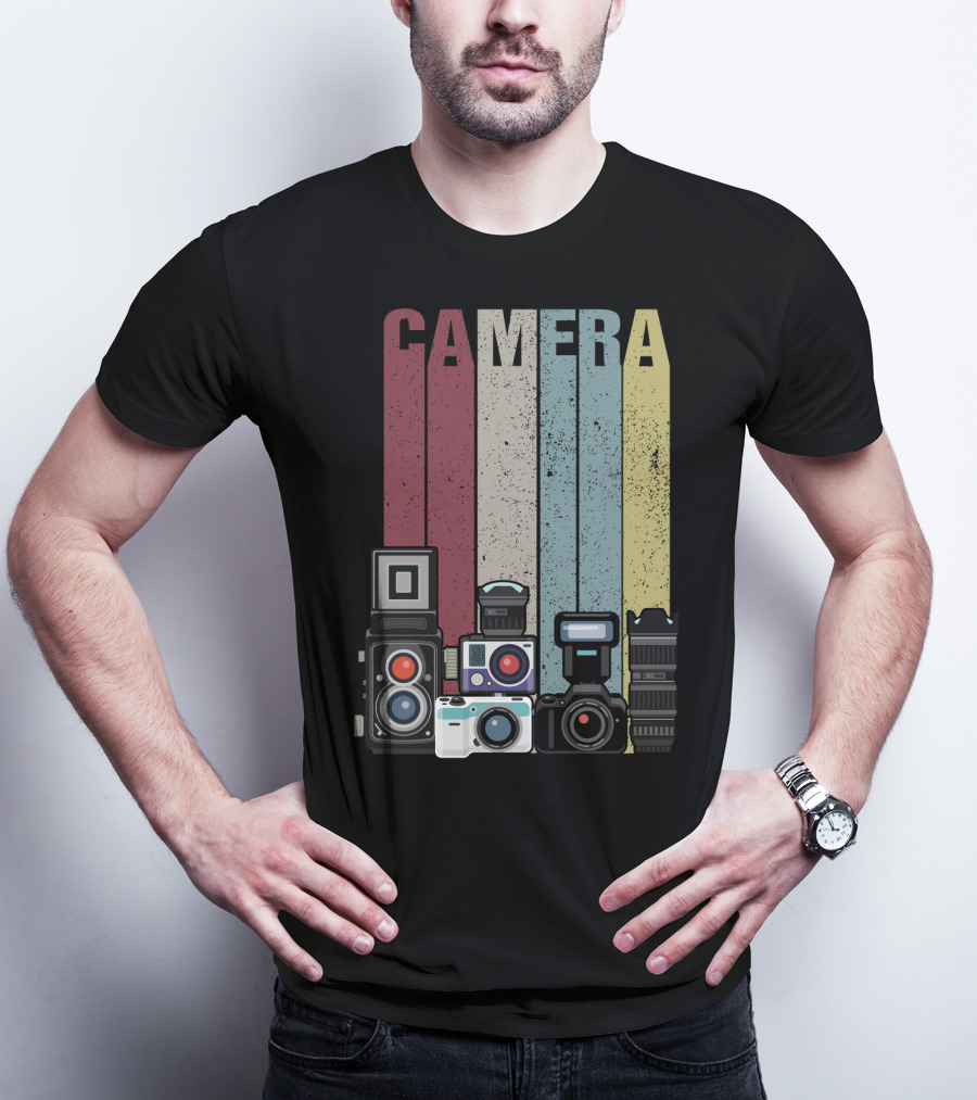 Camera Vintage Photography Equipment Retro Style Valentine's Day Gift T-Shirt