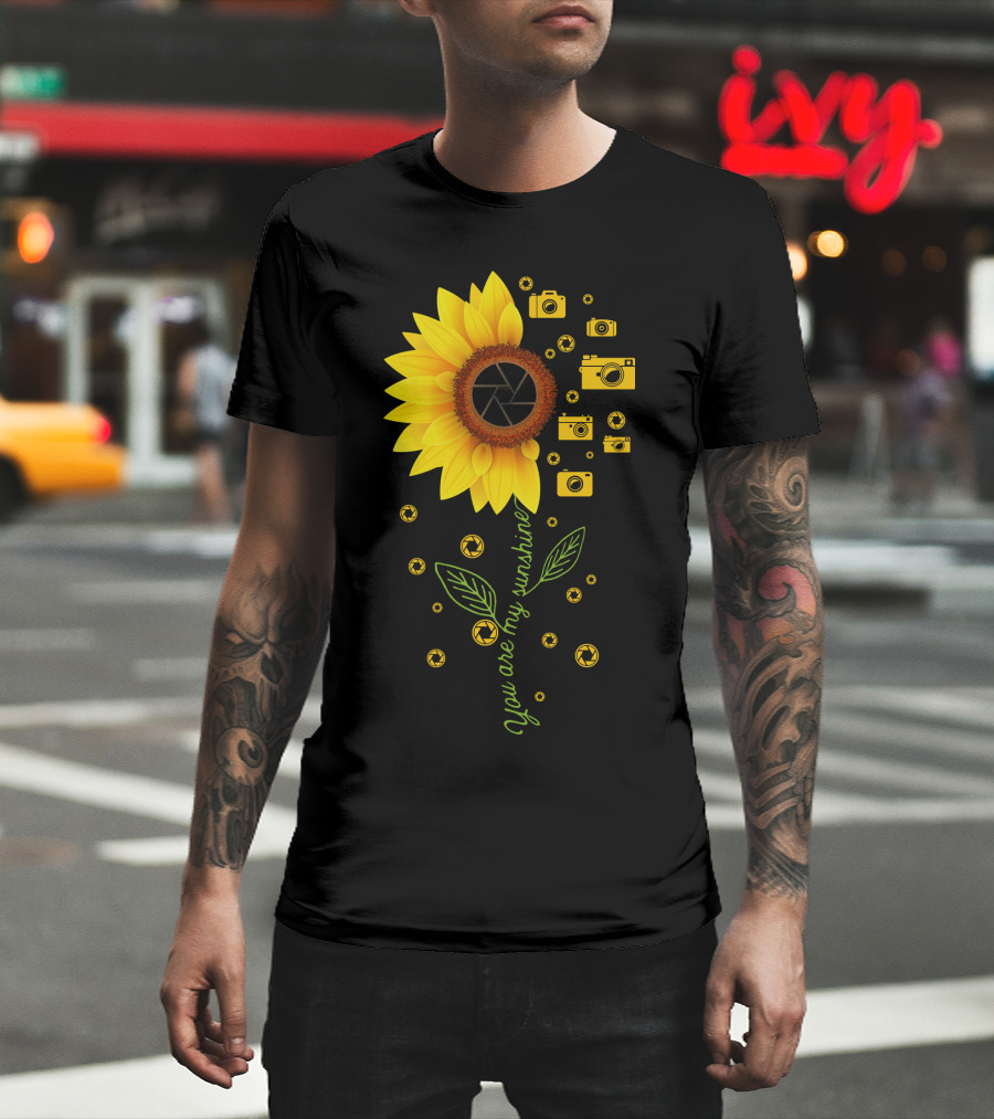 You Are My Sunshine Sunflower Camera Icons T-Shirt
