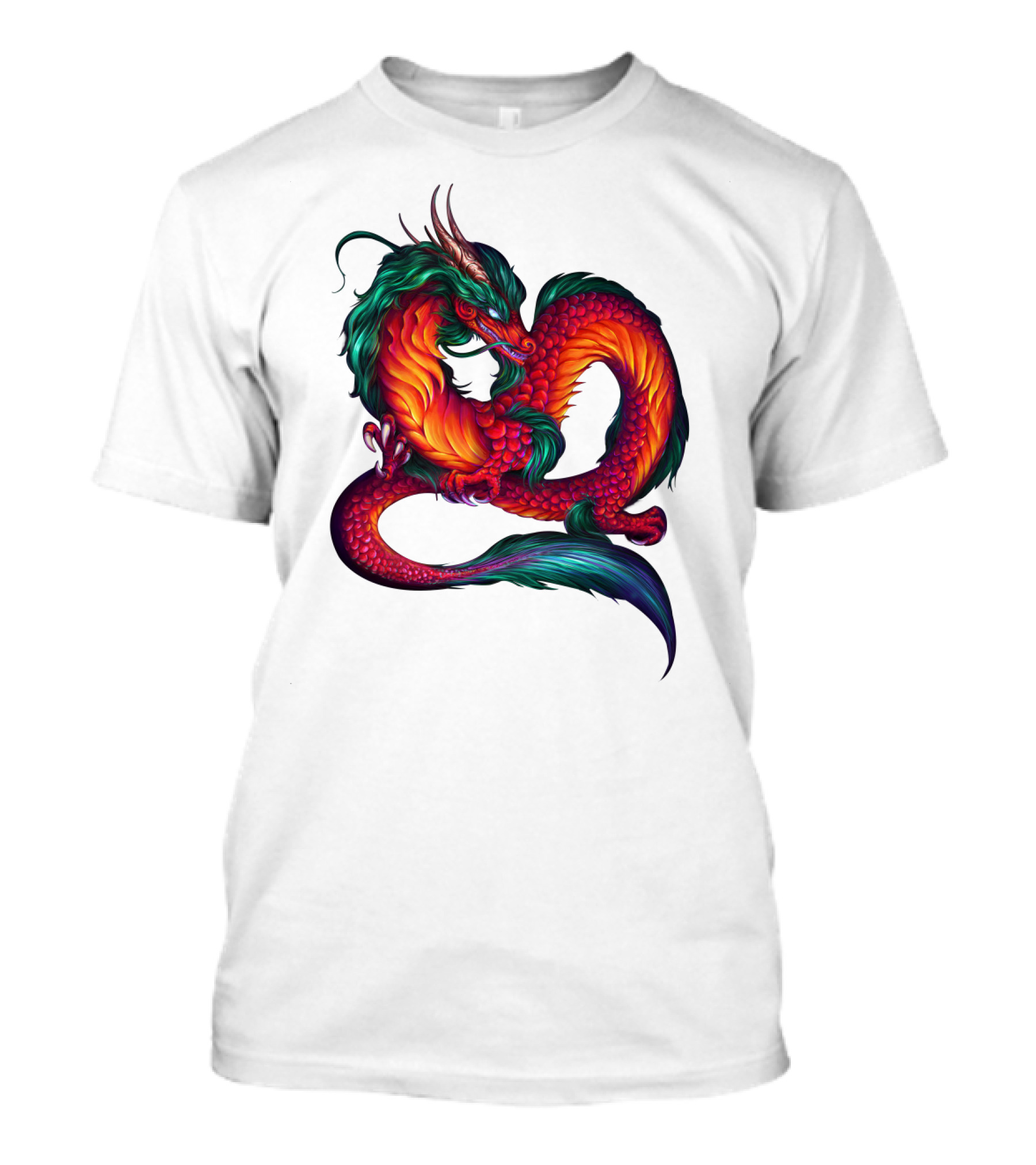 DRAGON ART AAA Kaleidoscope Colors Coiled Majesty T-Shirt