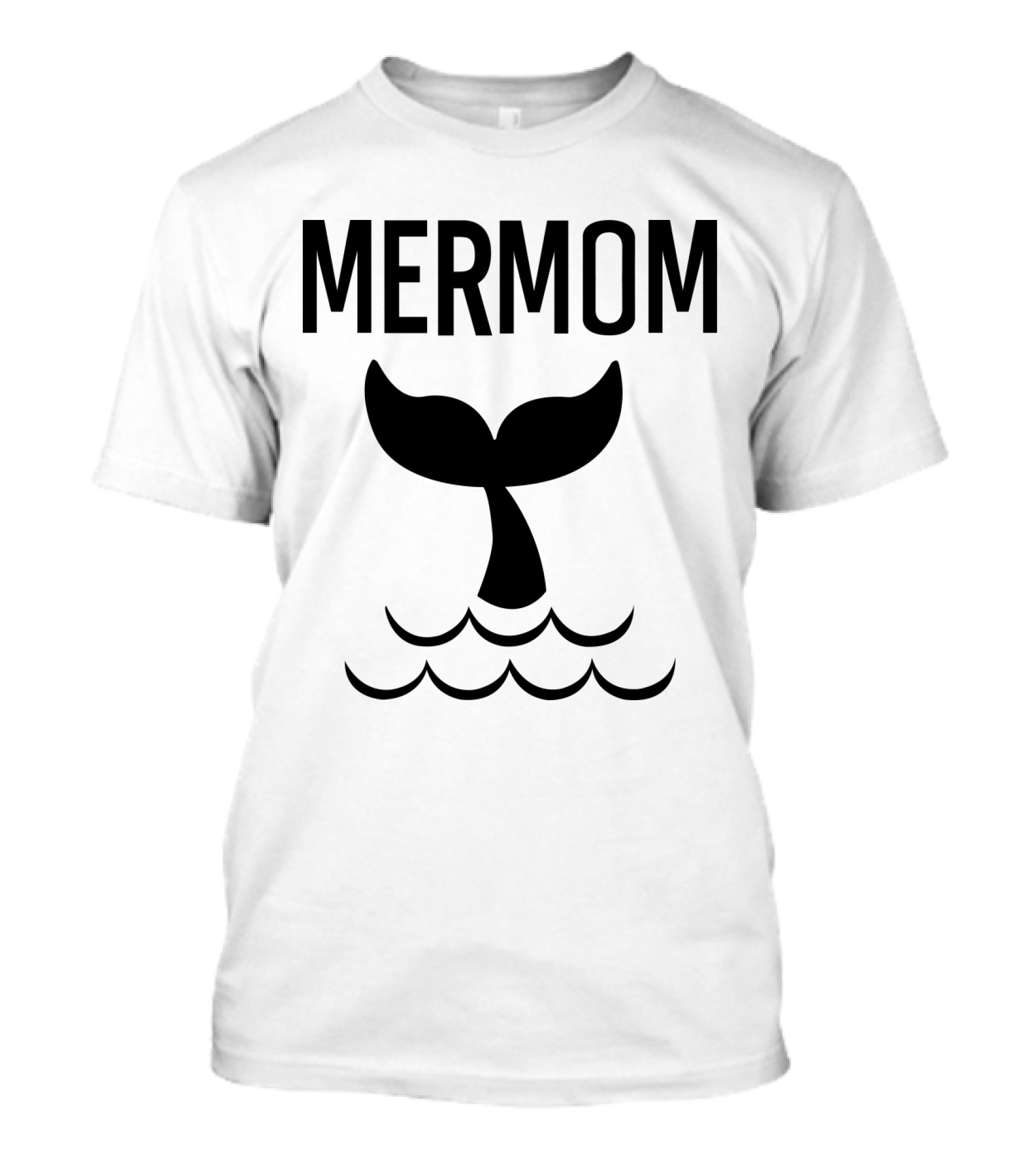 Mermom Whale Tail Ocean Waves T-Shirt