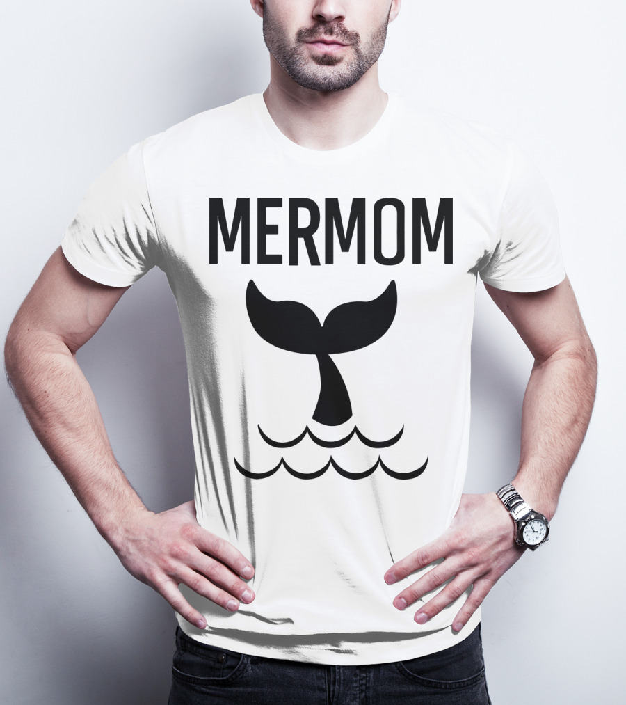 Mermom Whale Tail Ocean Waves T-Shirt