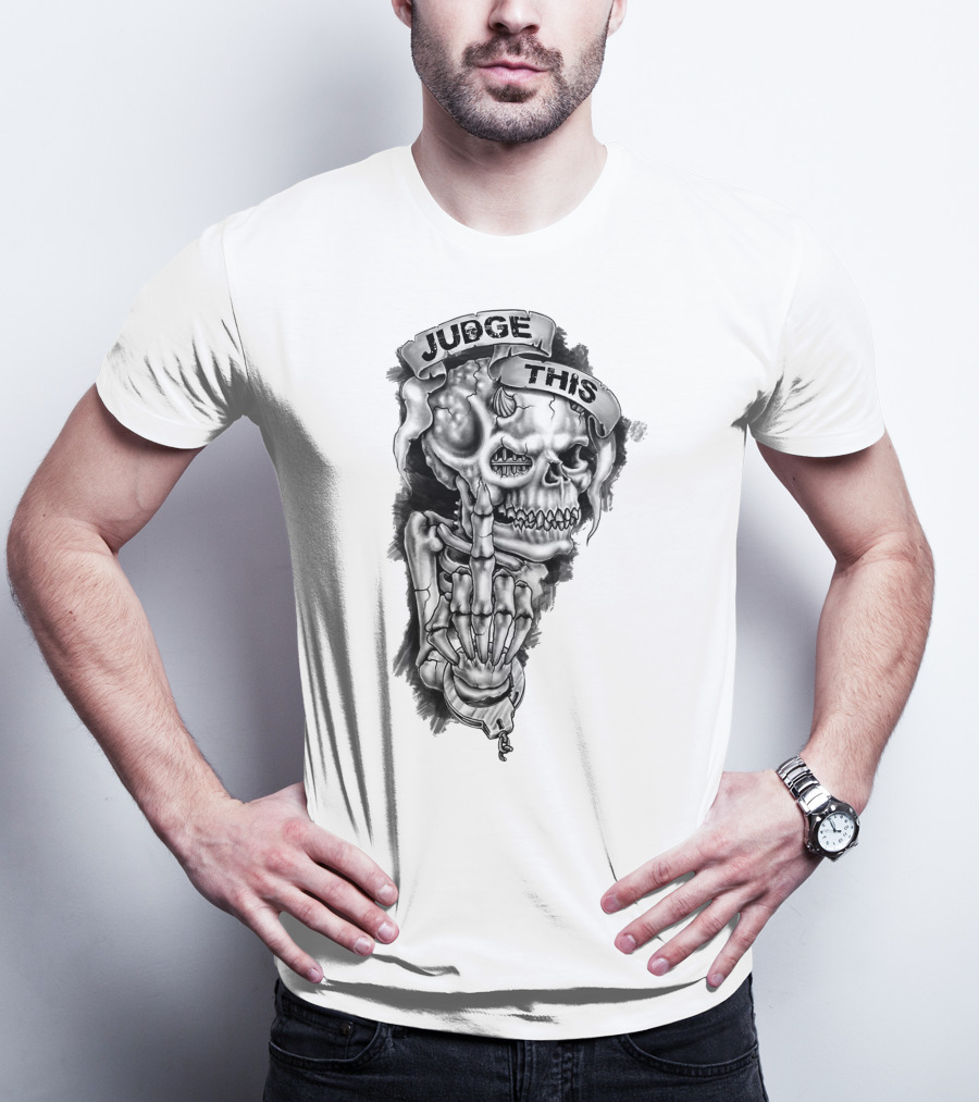 Skull Judge This Skeleton Middle Finger T-Shirt