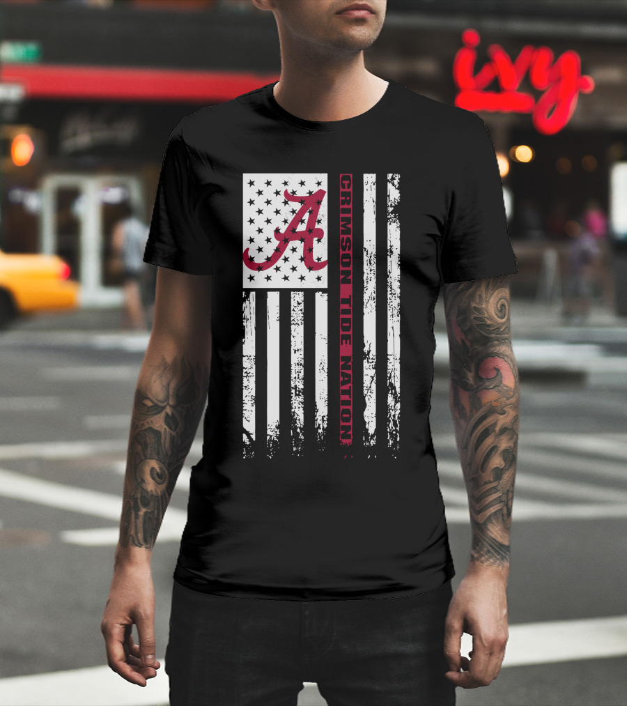 Alabama Crimson Tide Flag Crimson Tide Nation T-Shirt