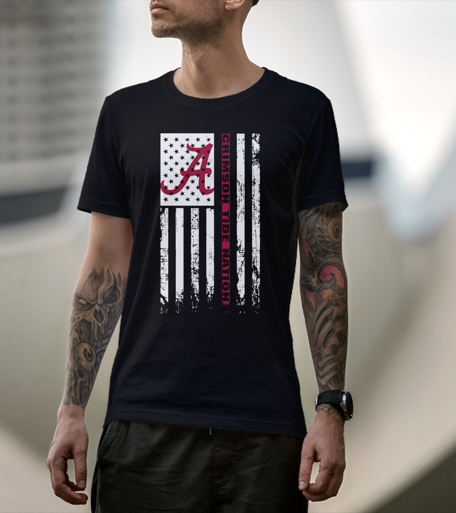 Alabama Crimson Tide Flag Crimson Tide Nation T-Shirt