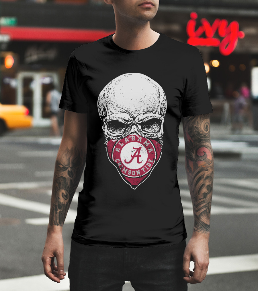Alabama Crimson Tide Skull Bandana A T-Shirt