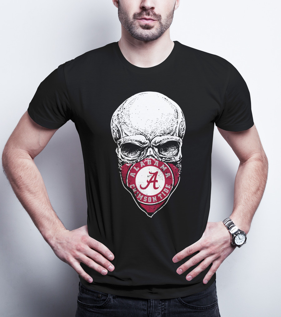Alabama Crimson Tide Skull Bandana A T-Shirt
