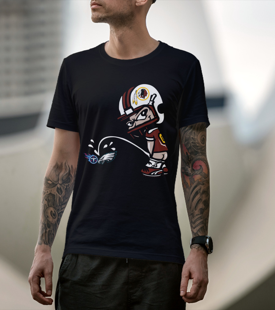 Washington Redskins Football Rivalry Titans Eagles Helmet T-Shirt