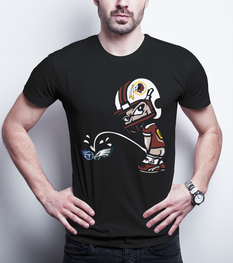 Washington Redskins Football Rivalry Titans Eagles Helmet T-Shirt