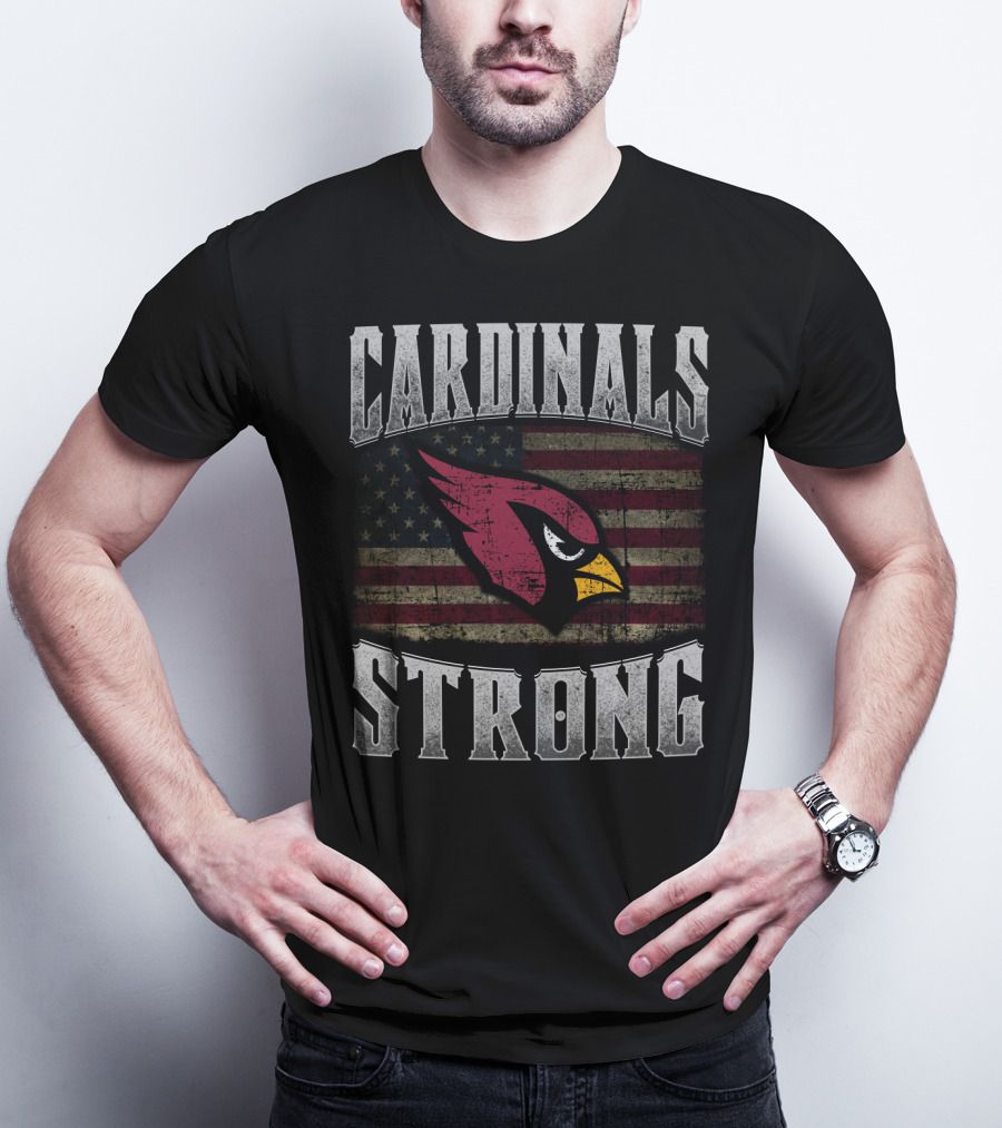 Cardinals Strong American Flag Fan Spirit T-Shirt