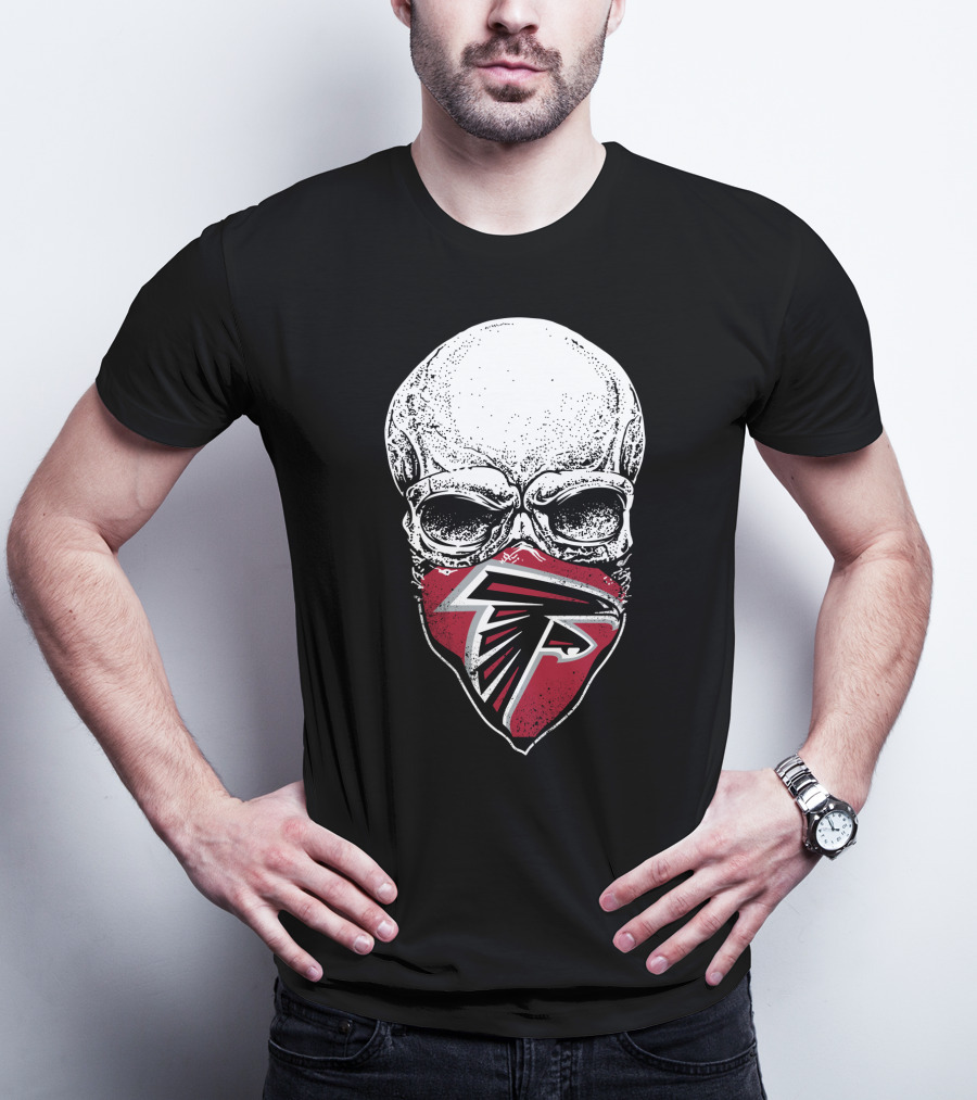 Atlanta Falcons Skull Bandana T-Shirt