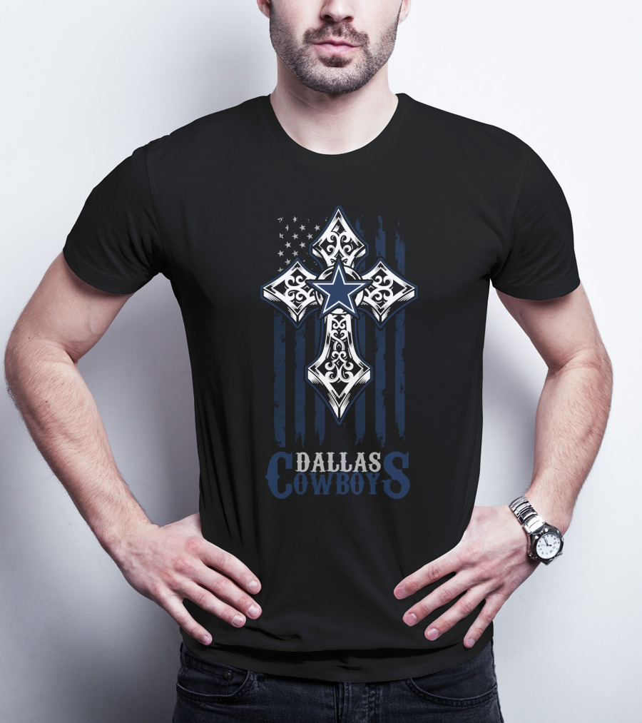 Dallas Cowboys Cross Star American Flag T-Shirt