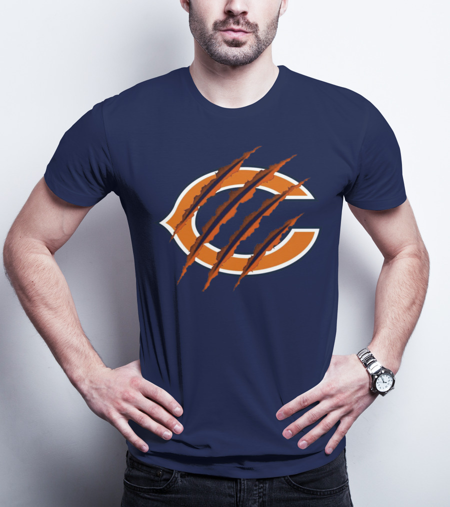 Chicago Bears Logo With Claw Marks T-Shirt