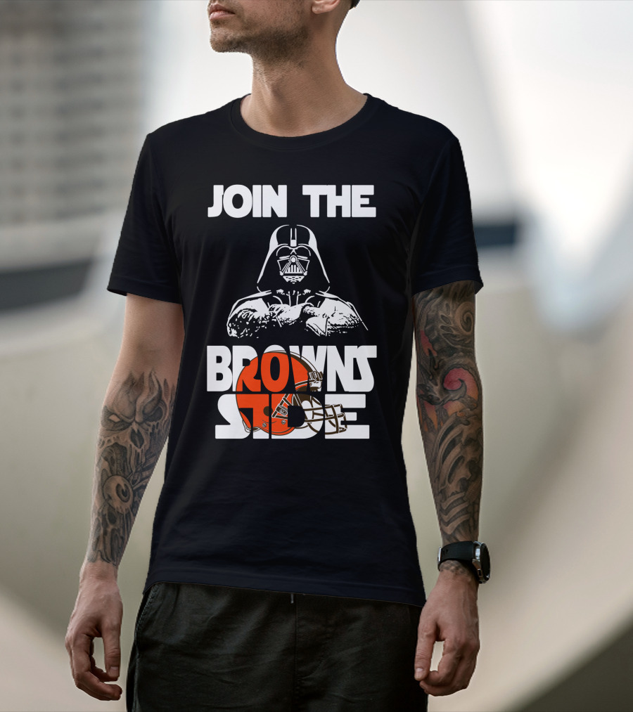 Join The Browns Side Cleveland Browns Darth Vader Helmet T-Shirt