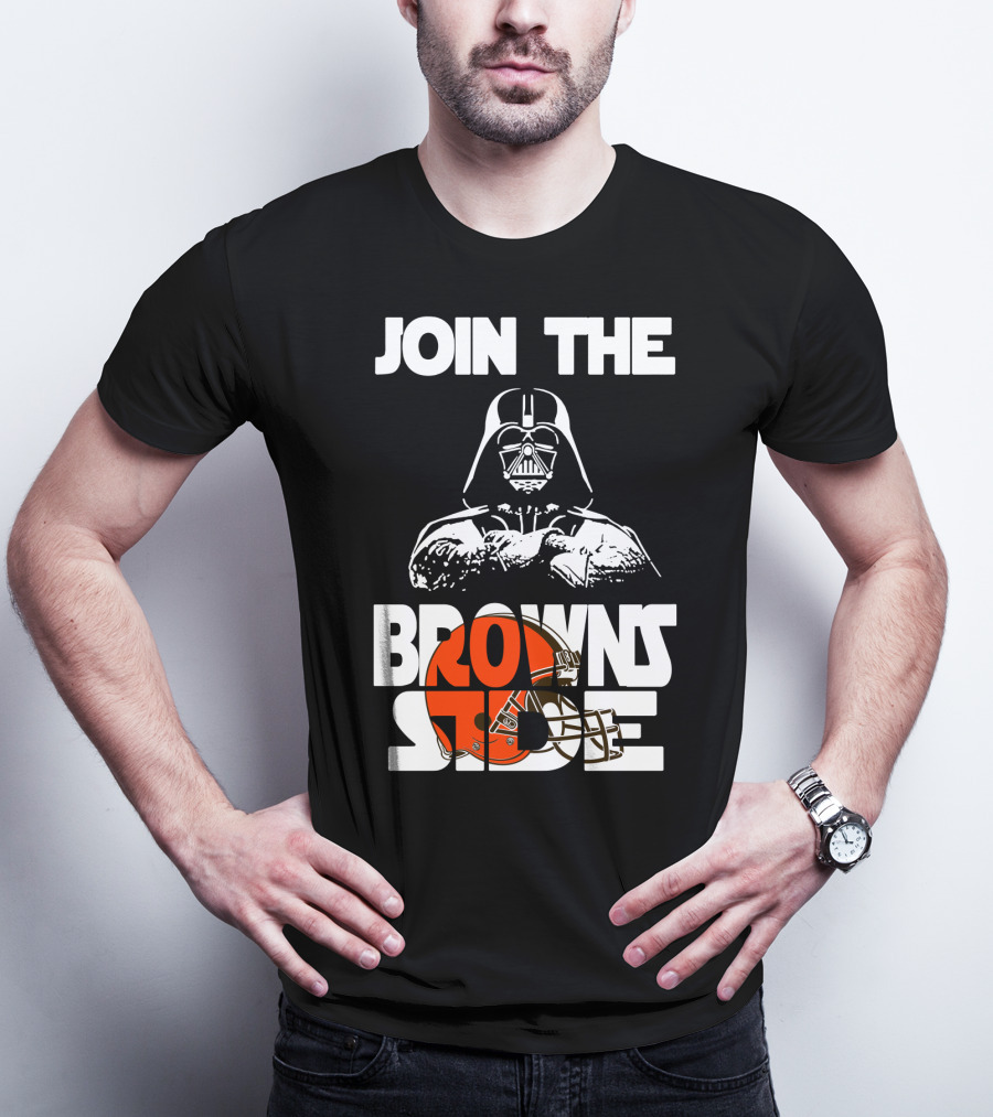 Join The Browns Side Cleveland Browns Darth Vader Helmet T-Shirt