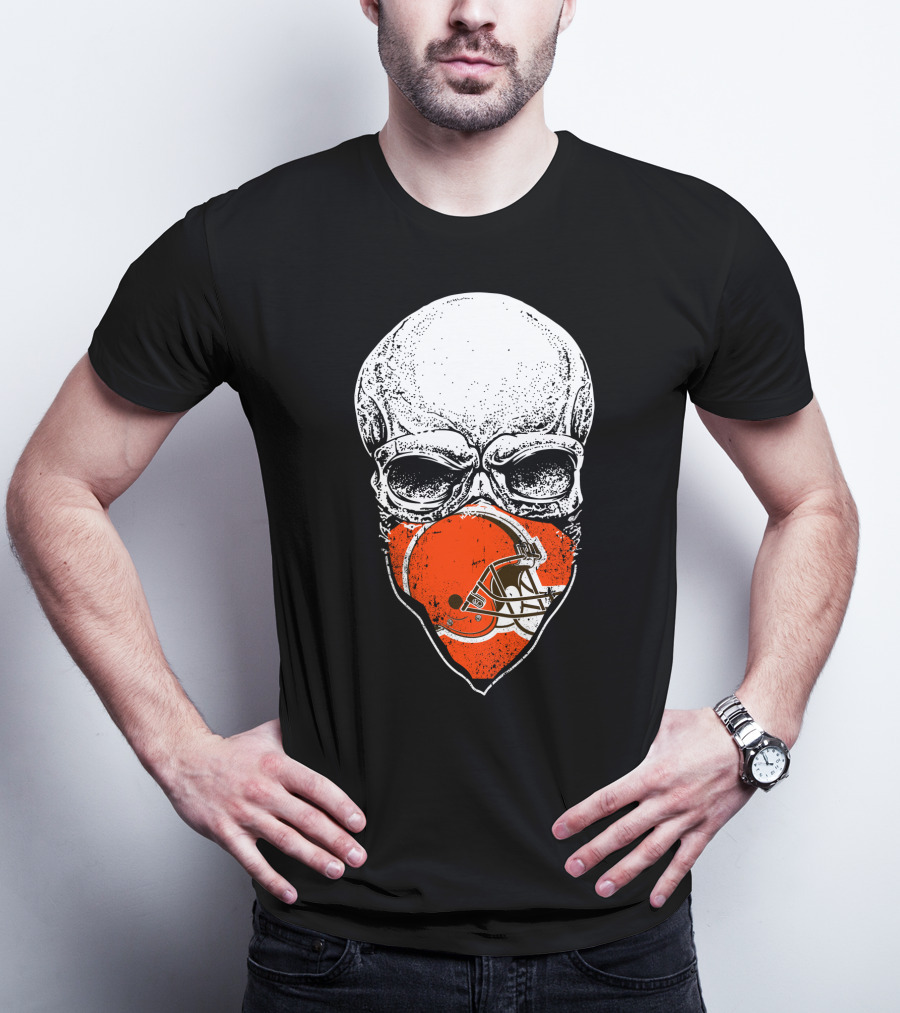 Cleveland Browns Skull With Helmet T-Shirt