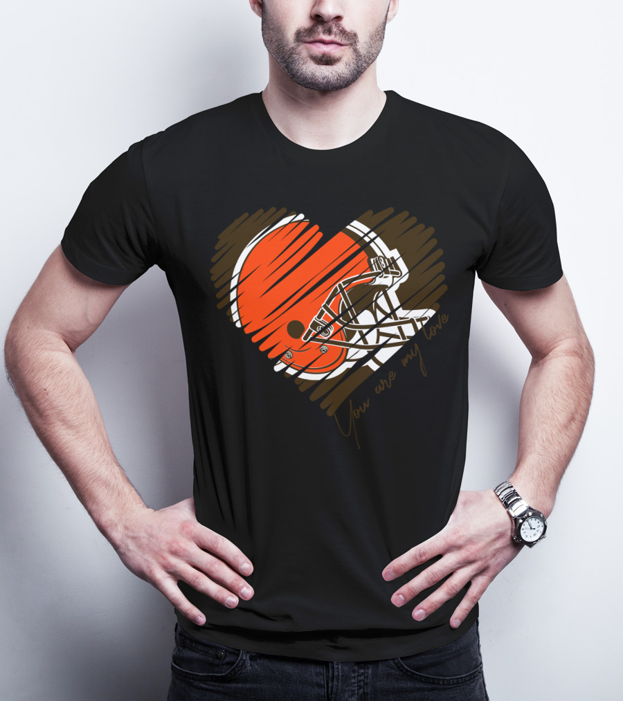 Cleveland Browns You Are My Love Heart Helmet T-Shirt