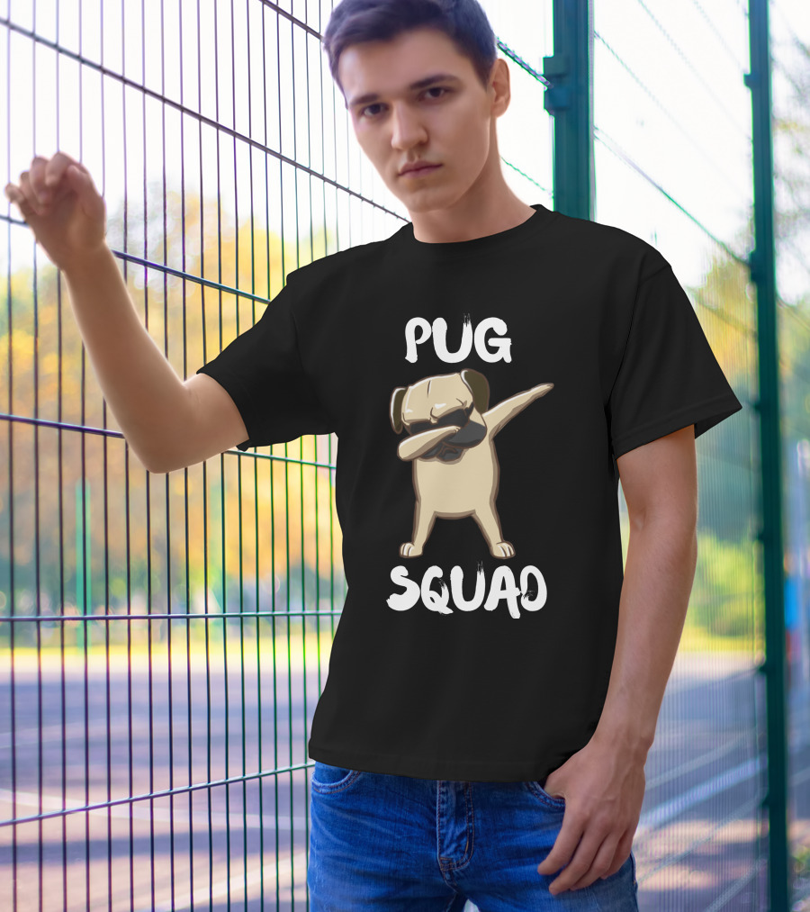 Pug Squad Dabbing Funny Pug T-Shirt