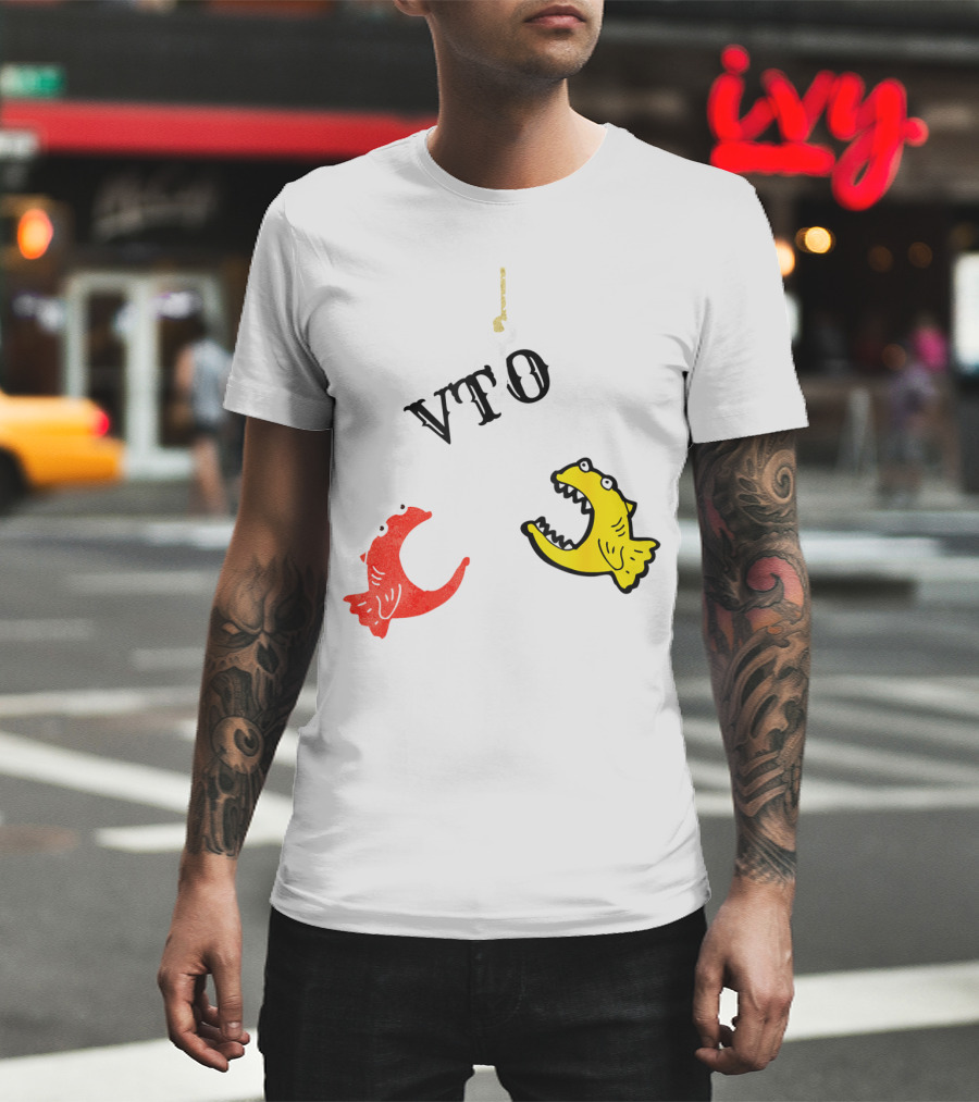 VTO Fishing Hook With Red And Yellow Fish T-Shirt