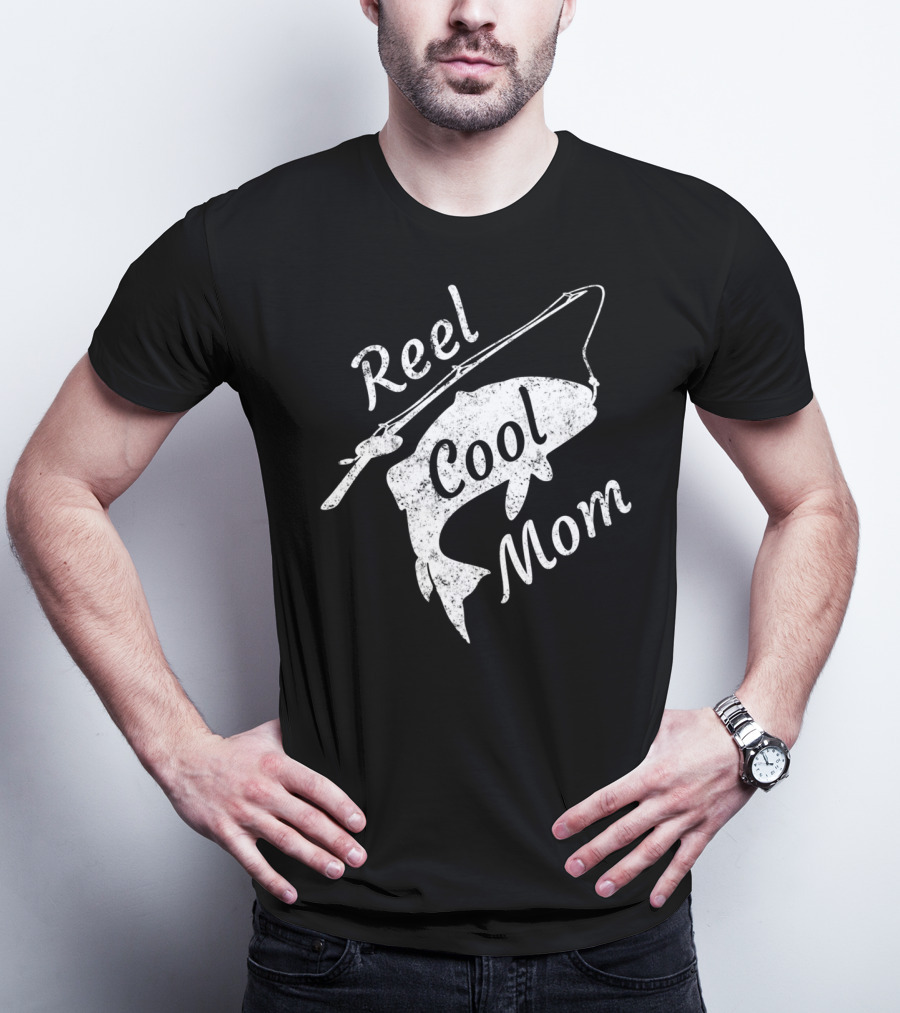 Reel Cool Mom Fishing Silly Family T-Shirt