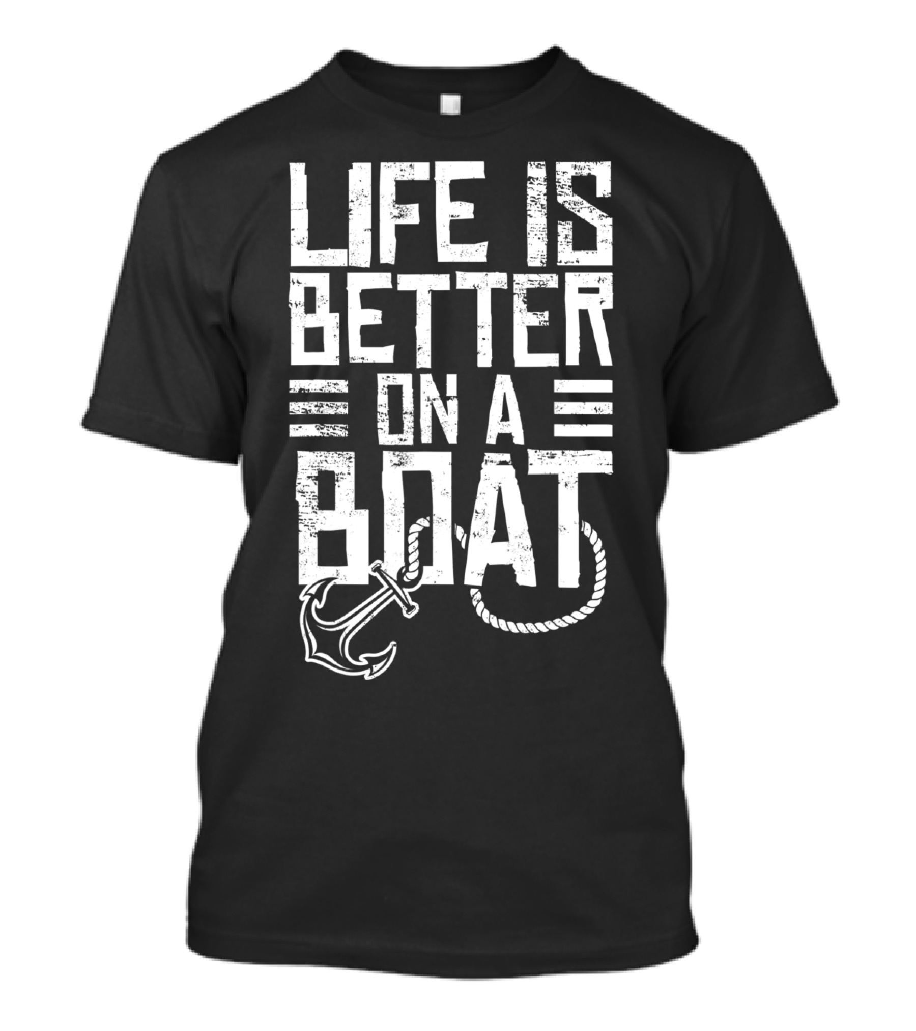 Vintage Life Is Better On A Boat Anchor Sailing Fishing Rope T-Shirt