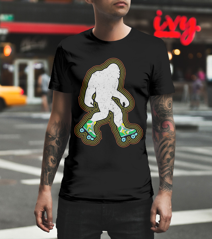 Bigfoot Roller Skates Sasquatch Vintage Style Retro Skating Vibe T-Shirt