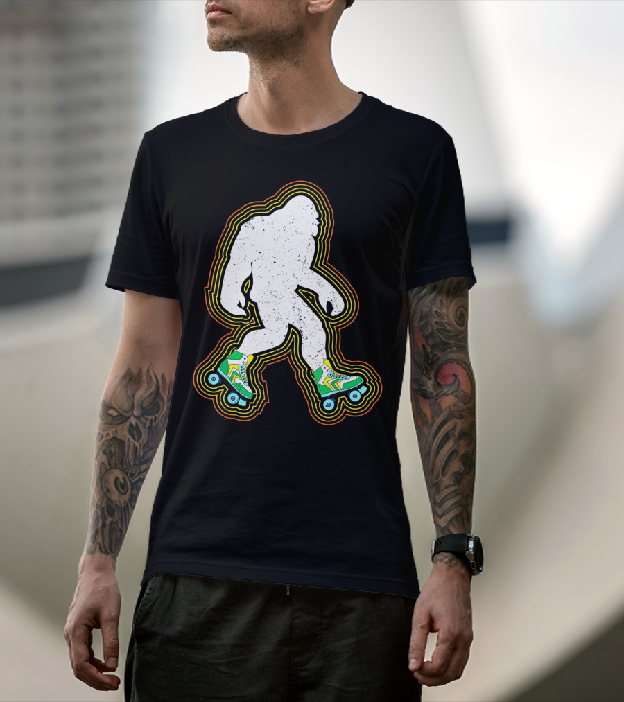 Bigfoot Roller Skates Sasquatch Vintage Style Retro Skating Vibe T-Shirt