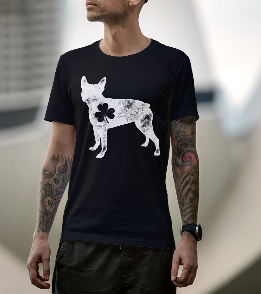 Boston Terrier Dog Shamrock St Patricks Day Men T-Shirt