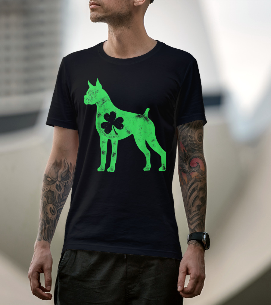 Boxer Dog Shamrock St Patricks Day Lover T-Shirt