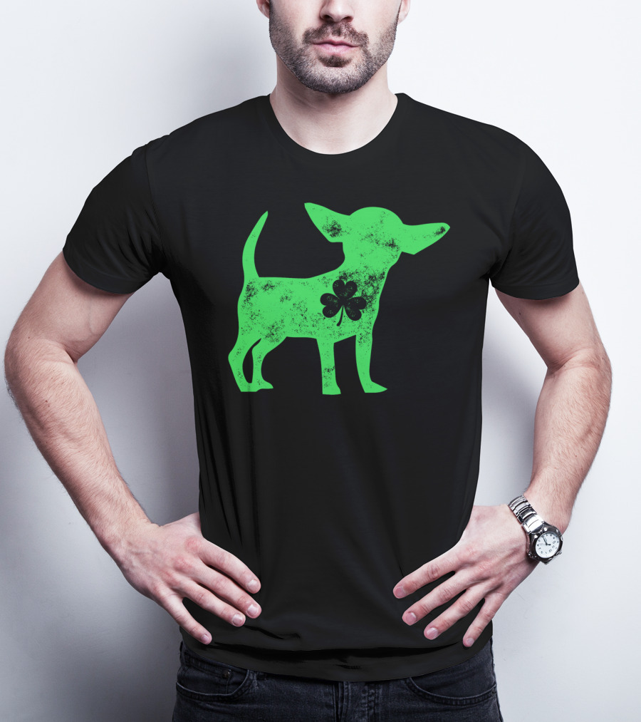 Chihuahua St Patricks Day Dog Lover Shamrock Iconic Green T-Shirt