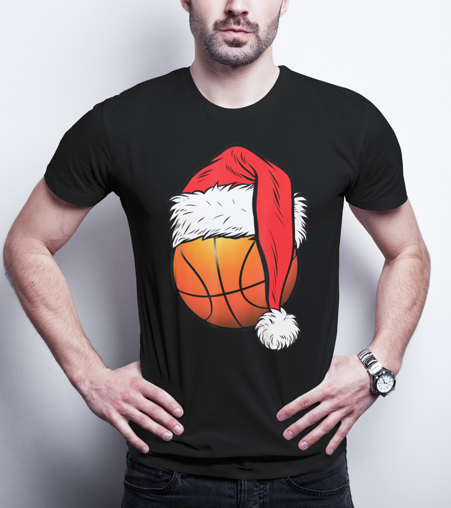 Christmas Santa Basketball Ball Sport T-Shirt