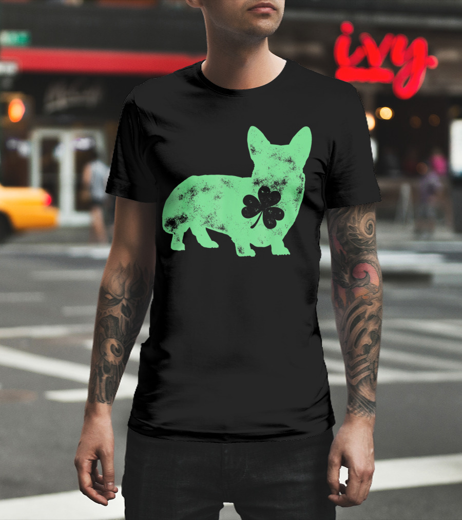 Corgi Shamrock Dog Lover St Patricks Day T-Shirt